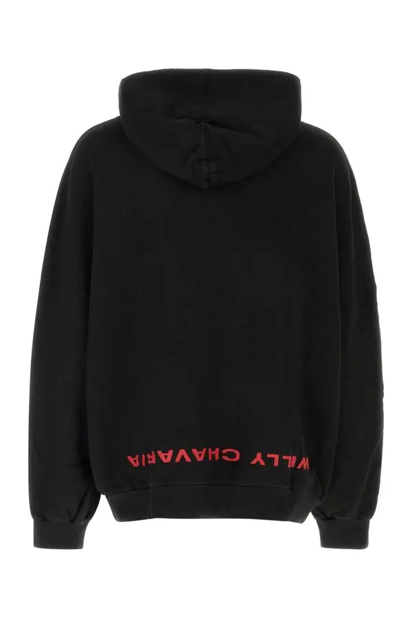 WILLY CHAVARRIA Cotton Oversize Welcome To America Sweatshirt - Black