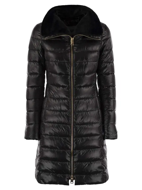Herno Elisa Long Down Jacket In Ultralight Nylon - Black