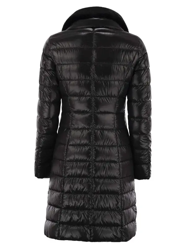 Herno Elisa Long Down Jacket In Ultralight Nylon - Black