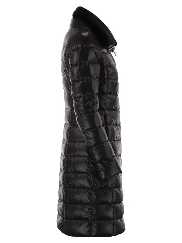 Herno Elisa Long Down Jacket In Ultralight Nylon - Black