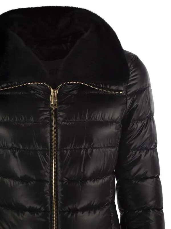 Herno Elisa Long Down Jacket In Ultralight Nylon - Black