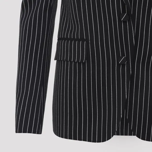 TOM FORD Striped Wool Barathea Jacket - Black