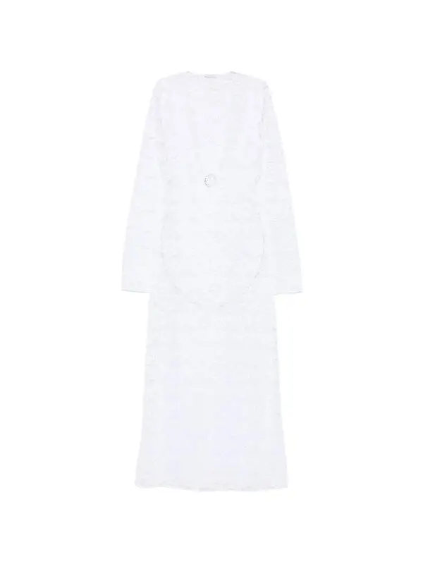 Oseree Long Lace Dress - White