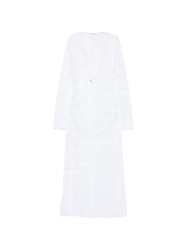 Oseree Long Lace Dress - White