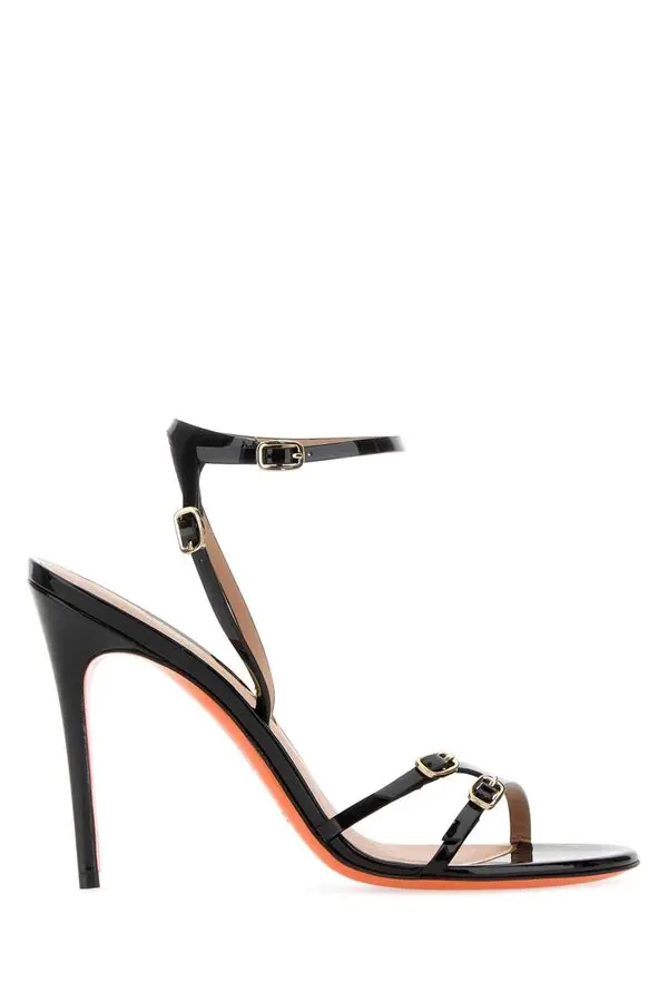 Santoni Leather Virna Sandals - Black