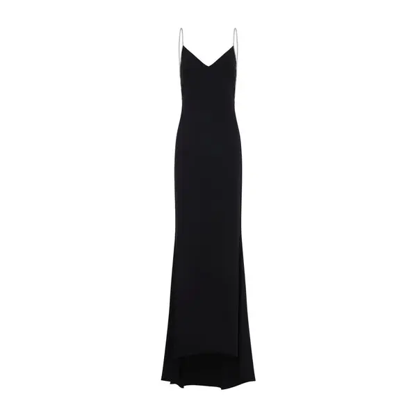 TOM FORD Crystal Chain Embroidery Satin Dress - Black