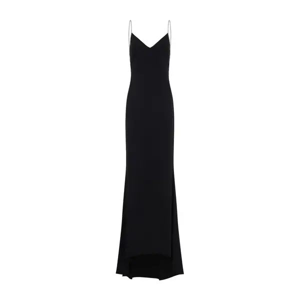TOM FORD Crystal Chain Embroidery Satin Dress - Black