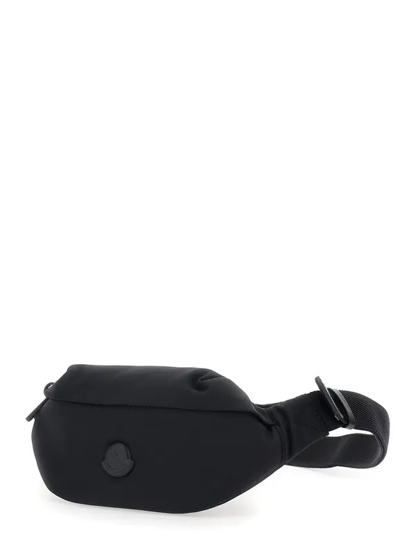 Moncler Fanny Pack 'durance' With Logo Patch On The Front And Adjustable Strap In Black Tech Fabric For