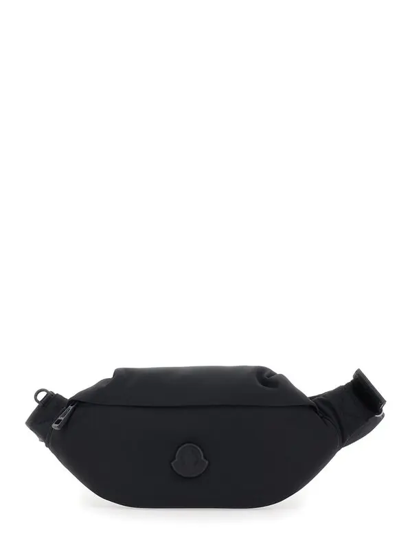 Moncler Fanny Pack 'durance' With Logo Patch On The Front And Adjustable Strap In Black Tech Fabric For - Multicolor