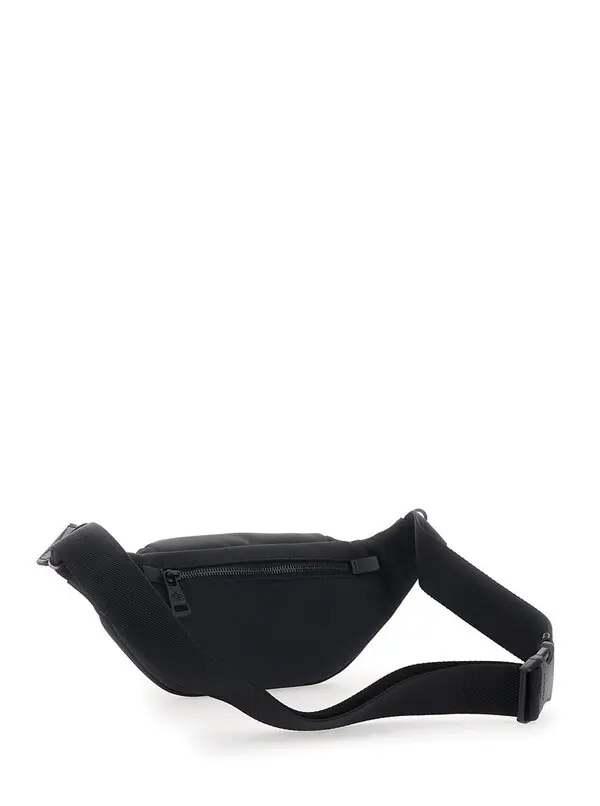 Moncler Fanny Pack 'durance' With Logo Patch On The Front And Adjustable Strap In Black Tech Fabric For - Multicolor