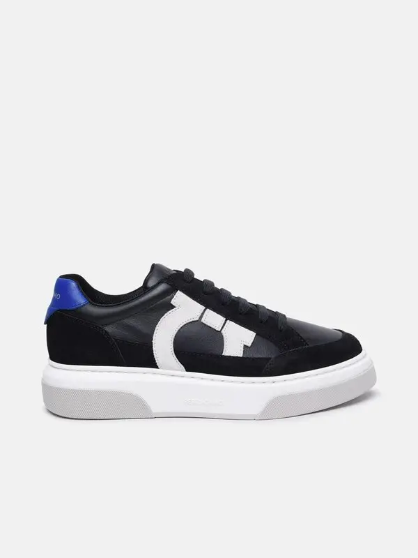 FERRAGAMO Cassina' Leather Blend Sneakers - Black