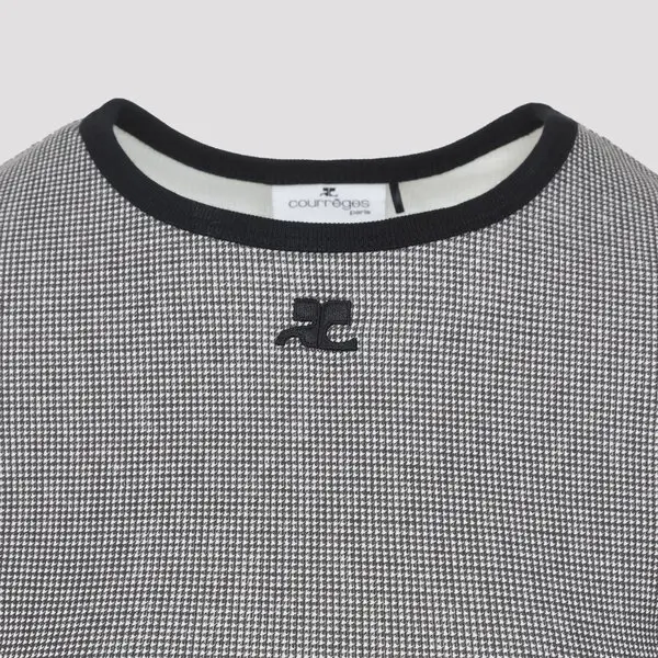 COURREGES Houndstooth Contrast T-shirt