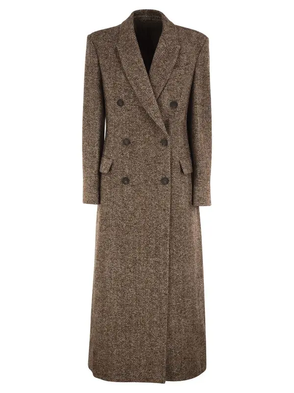 Brunello Cucinelli Double-breasted Wool And Alpaca Coat - Brown