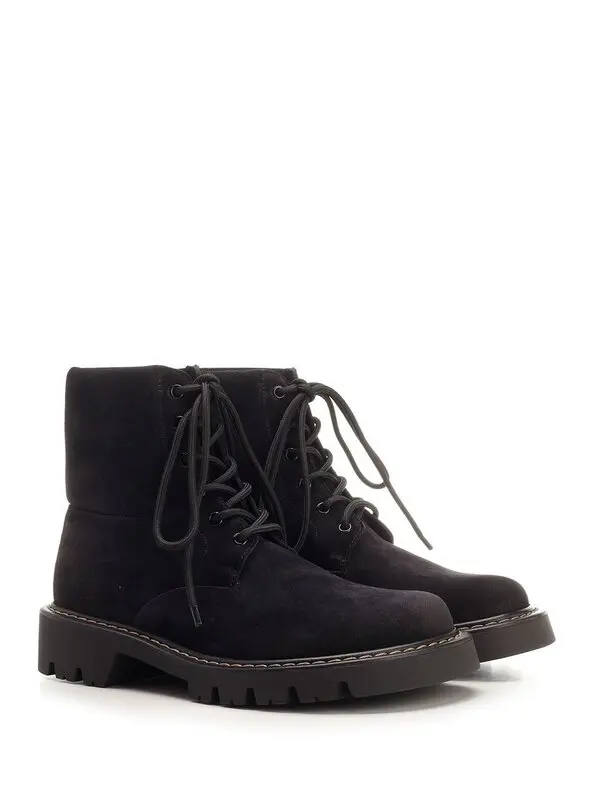 Loewe Sierra Combat Ankle Boot In Suede