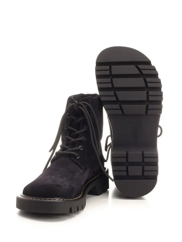 Loewe Sierra Combat Ankle Boot In Suede