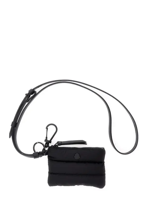 Moncler Caradoc' Black Cardholder With Logo Patch On The Front And Adjustable And Removable Strap In Fabric For - Multicolor