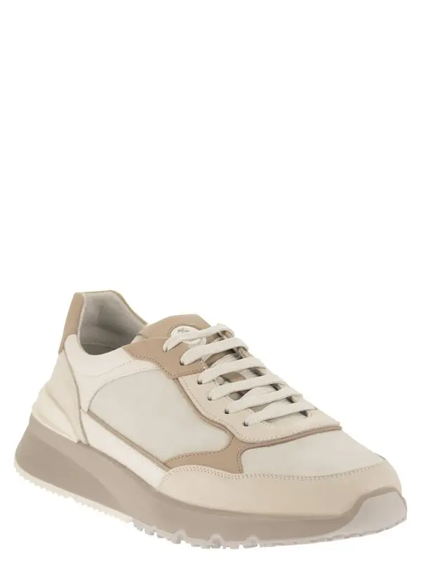 Brunello Cucinelli Multicolour Leather And Suede Runner Sneakers