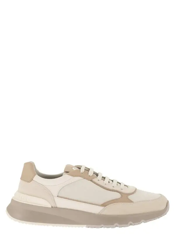 Brunello Cucinelli Multicolour Leather And Suede Runner Sneakers - Cream