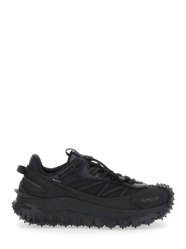 Moncler Trailgrip Gtx' Low Top Sneakers With Logo Lettering On The Side In Leather And Tech Fabric For - Black