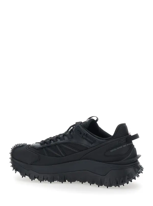 Moncler Trailgrip Gtx' Low Top Sneakers With Logo Lettering On The Side In Leather And Tech Fabric For - Black