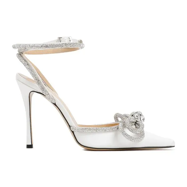 Mach & Mach Double Bow High Heels - White