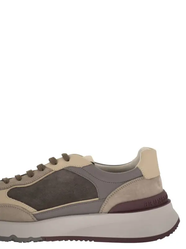 Brunello Cucinelli Multicolour Leather And Suede Runner Sneakers