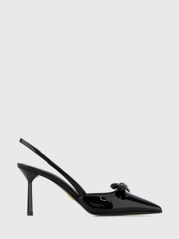 Prada Patent Leather Slingbacks With Bow