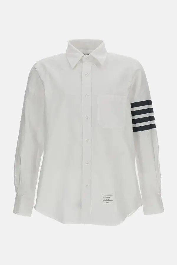 Thom Browne Straight Fit B/d L/s Shirt In Engineered 4 Bar Oxford