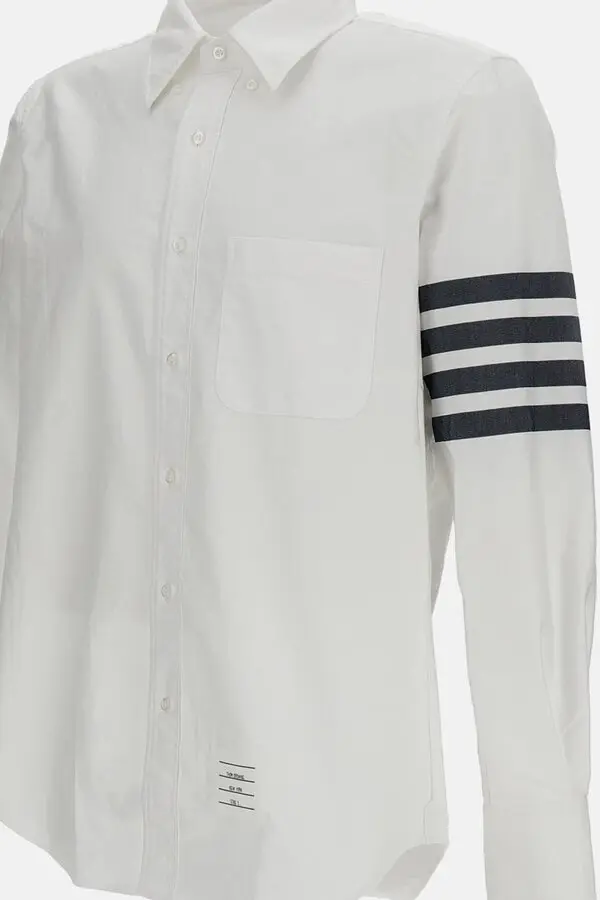 Thom Browne Straight Fit B/d L/s Shirt In Engineered 4 Bar Oxford