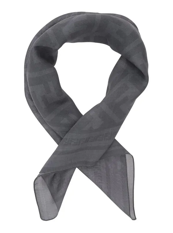 Fendi Scarf With Ff Motif All-over In Blend Wool And Silk
