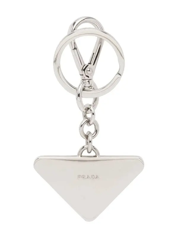 Prada Saffiano Leather And Metal Keychain
