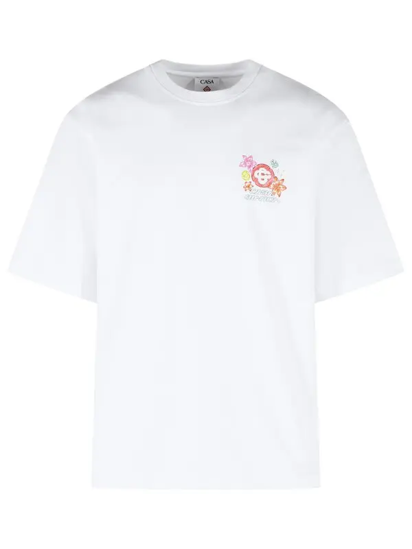 Casablanca Collage D'icones' Cotton T-shirt - White