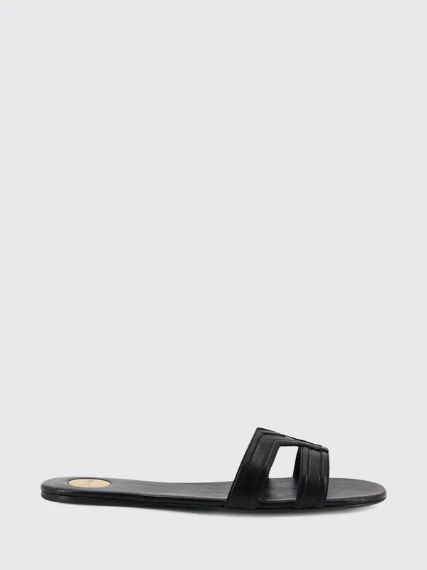 Saint Laurent Mabrouka Vegetable-tanned Leather Slippers - Black