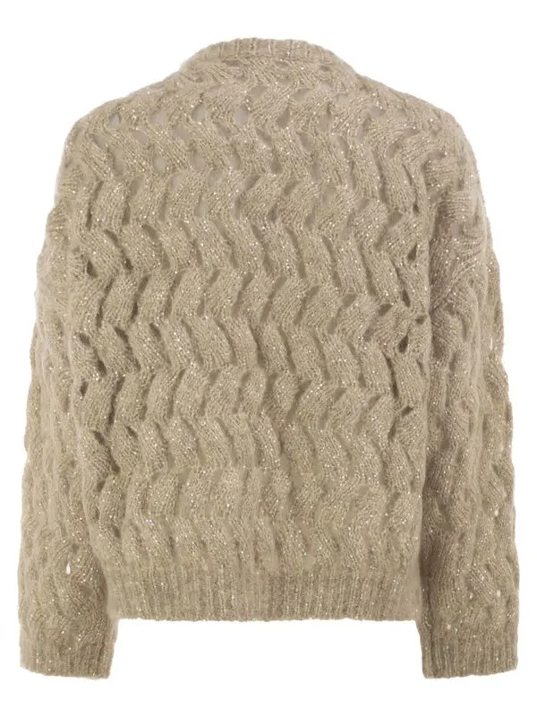 Brunello Cucinelli Openwork Mohair Sweater With Sequins
