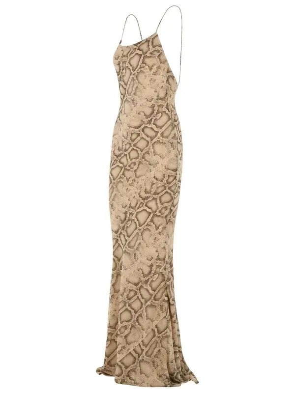 Andamane Snake Print 'ninfea' Polyester Dress