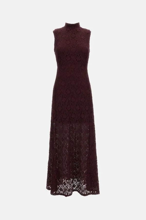 ROTATE BY BIRGER CHRISTENSEN Lace Maxi Flared Dress
