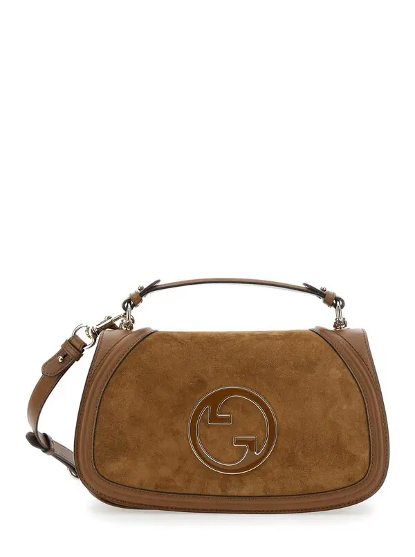 Gucci Blondie Suede Handbag - Brown
