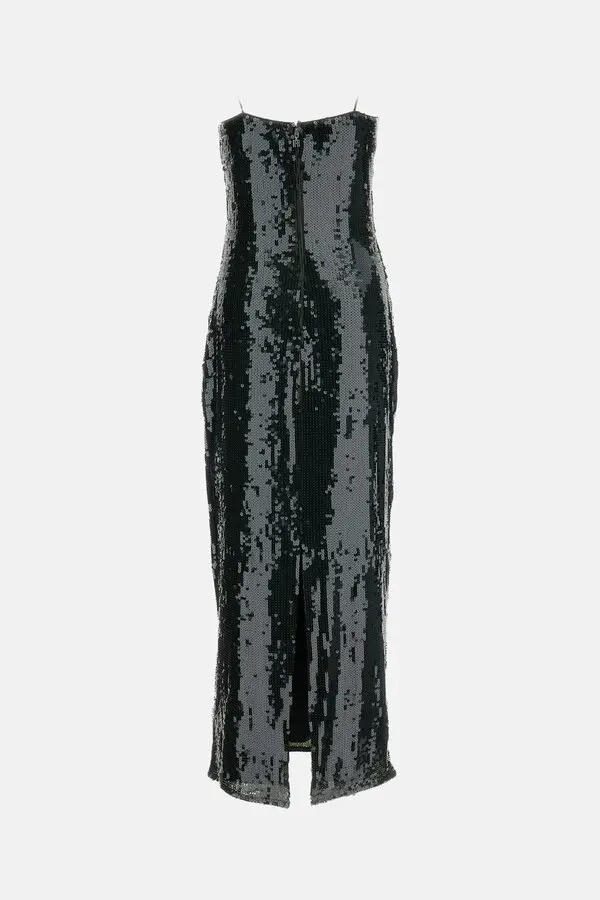 ROTATE BY BIRGER CHRISTENSEN Sequins Maxi Slip Dress