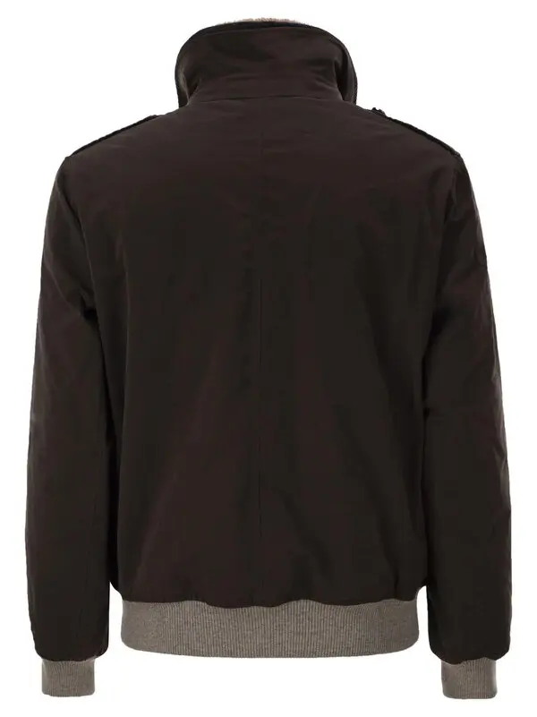 Brunello Cucinelli Padded Bomber Jacket With Shearling Collar And Tailored Details