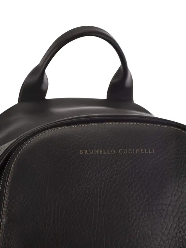Brunello Cucinelli Grained Calfskin Backpack - Black
