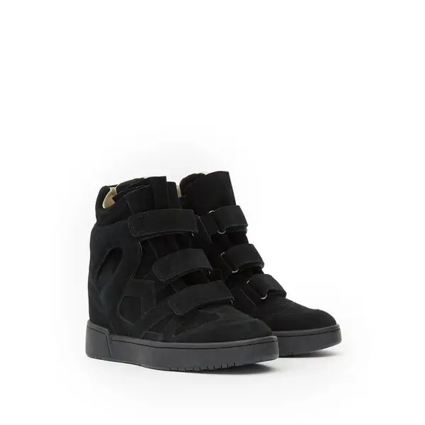 Isabel Marant Étoile Suede Wedge High-top Sneakers - Black