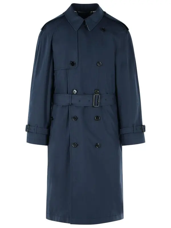 Burberry Highbury' Navy Polyester Blend Trench Coat
