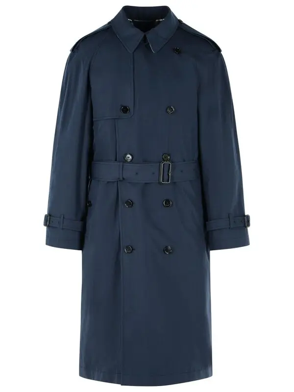 Burberry Highbury' Navy Polyester Blend Trench Coat - Blue