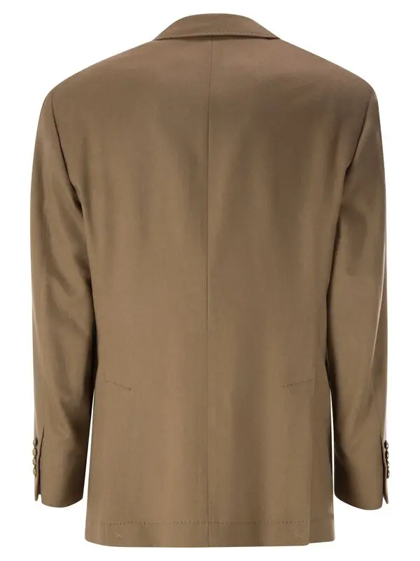 Brunello Cucinelli Double-breasted Pure Camel Hair Blazer With Gold-tone Buttons - Brown