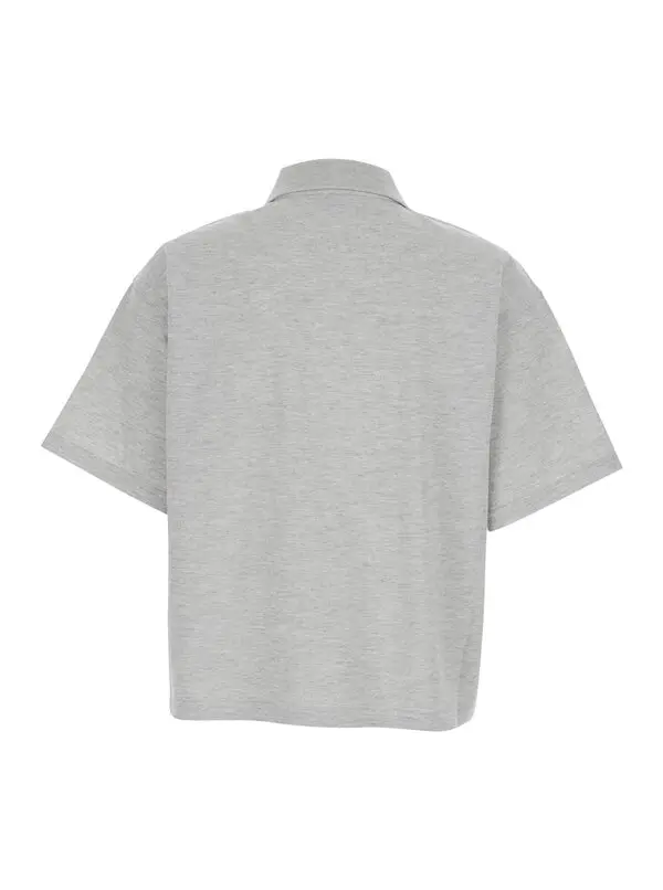 Saint Laurent Cotton Polo Shirt - Gray