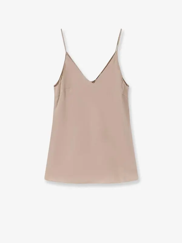 Brunello Cucinelli Stretch Silk Top - Cream
