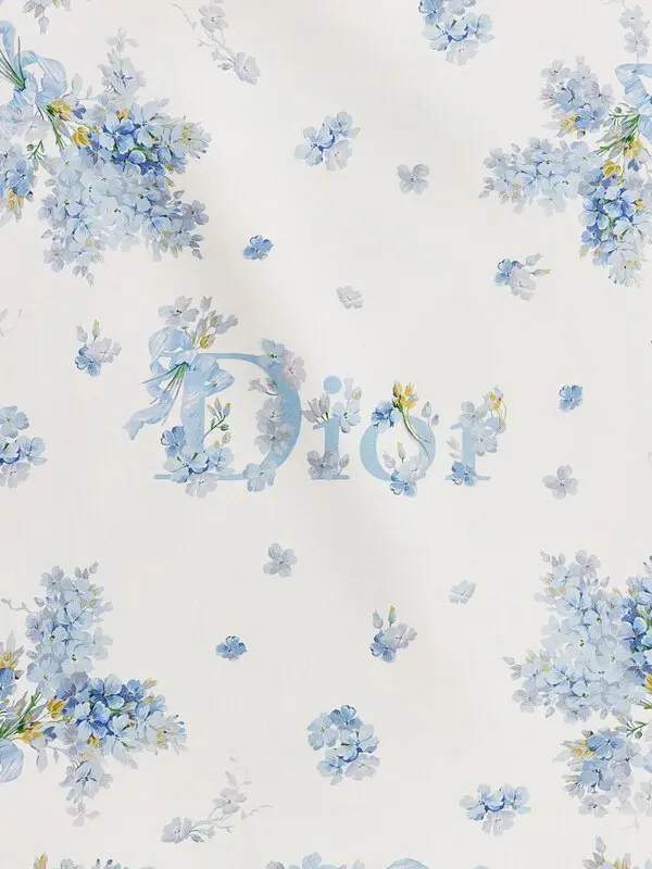 Dior Silk Foulard With Lilac Bouquet Print - Multicolor