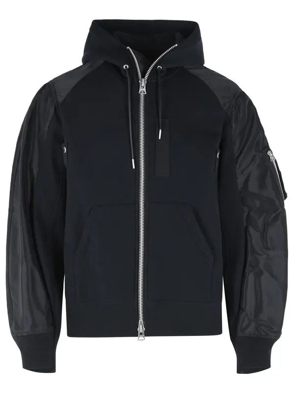 Sacai Cotton Blend Sweatshirt - Black