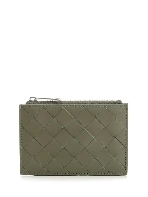 Bottega Veneta Woven Card Holder With Zip