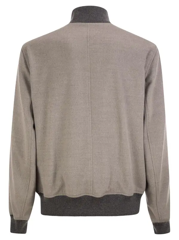 Brunello Cucinelli Virgin Wool Bomber Jacket - Multicolor